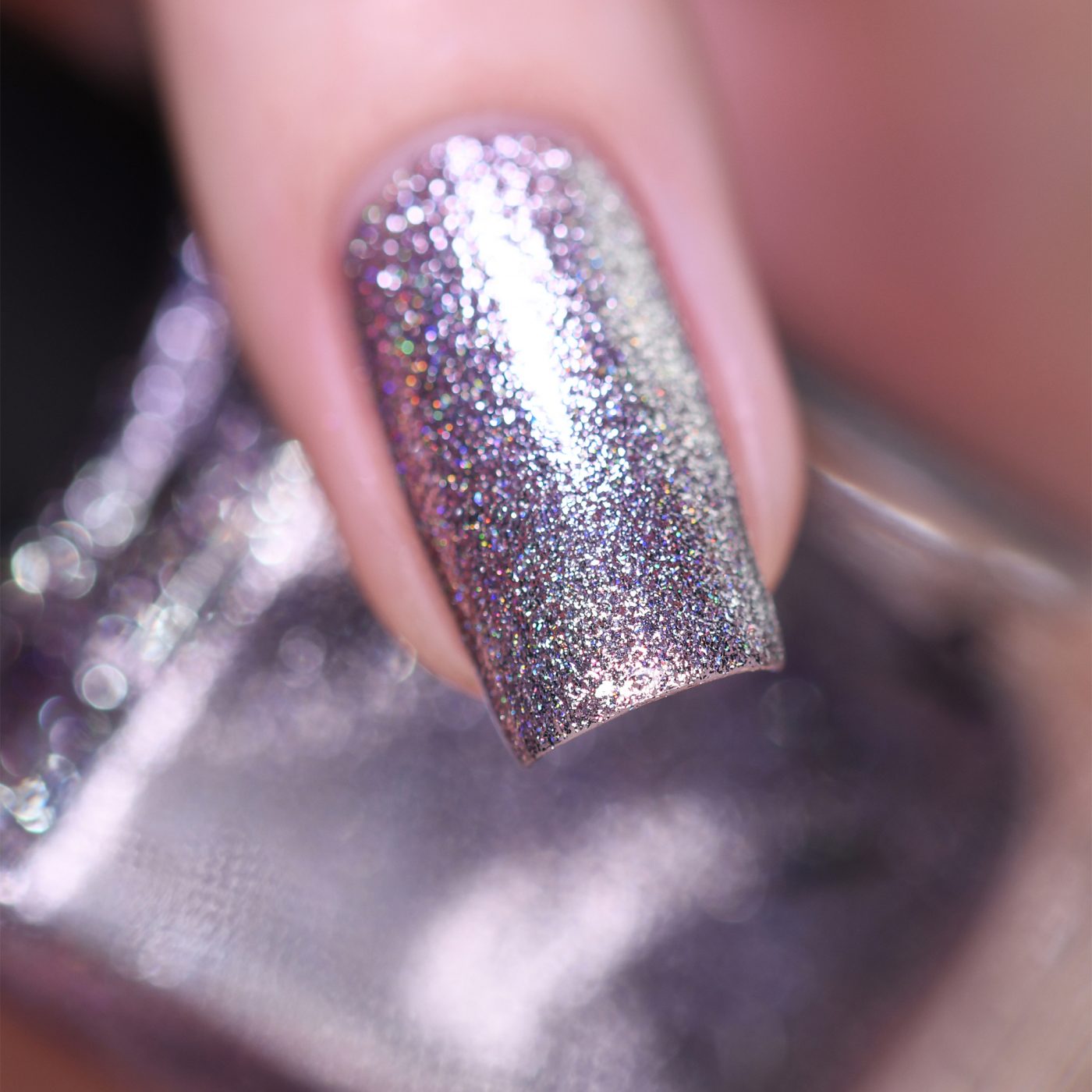 ILNP Echo - Platinum Silver Holographic Ultra Metallic Nail Polish