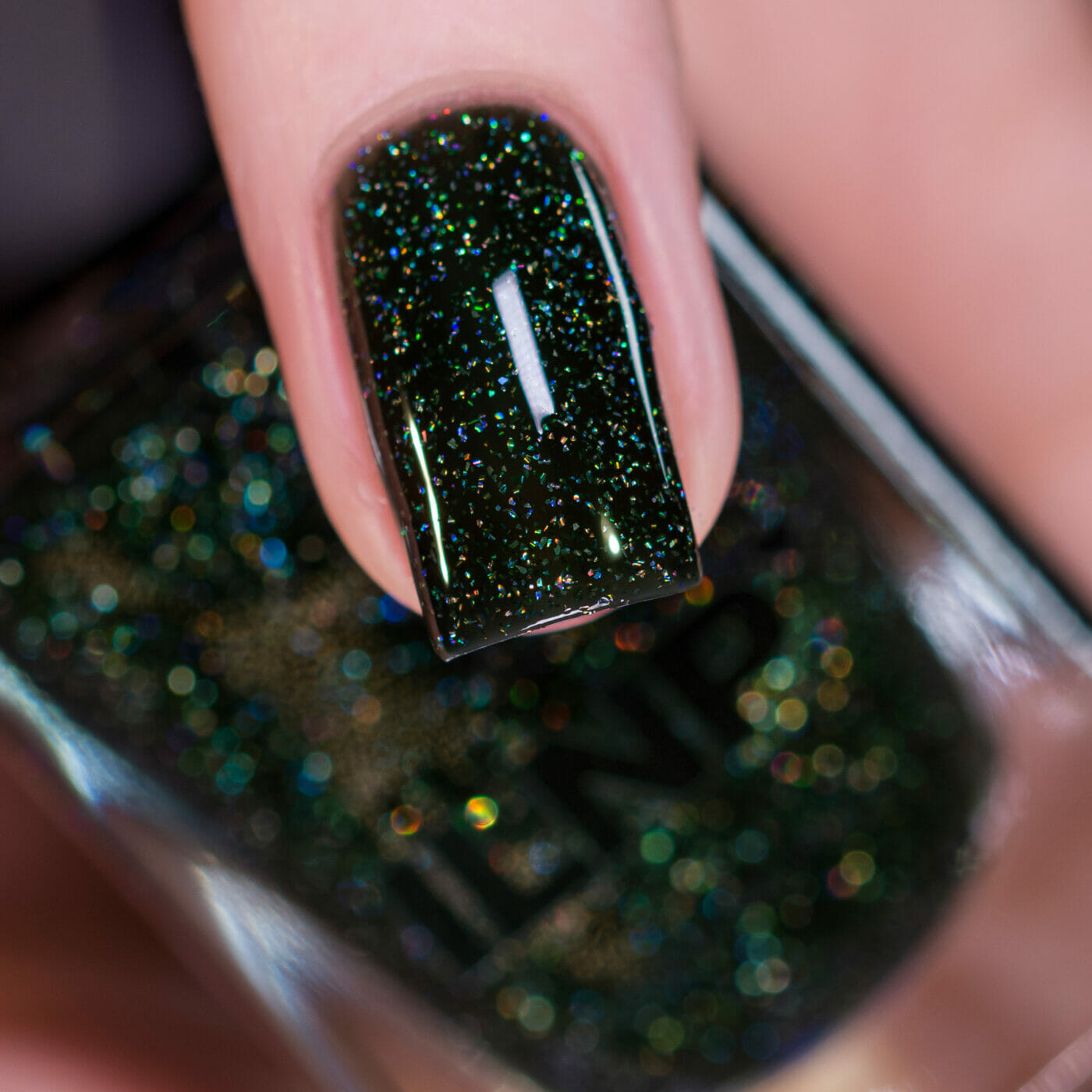 ILNP Holly - Deep Spruce Green Holographic Jelly Nail Polish