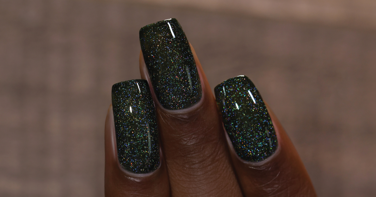ILNP Holly - Deep Spruce Green Holographic Jelly Nail Polish