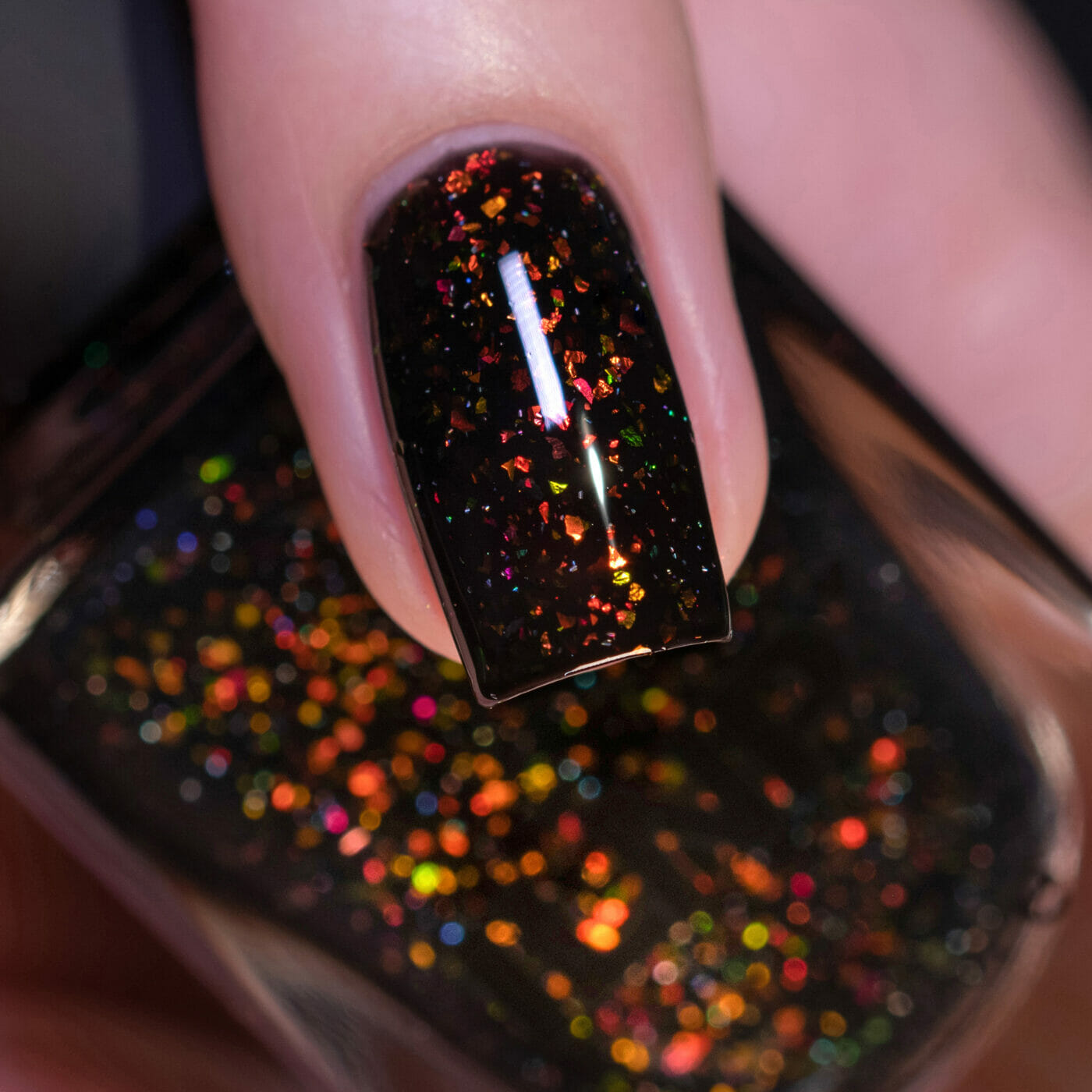 ILNP Hex - Black Jelly Shimmer Nail Polish