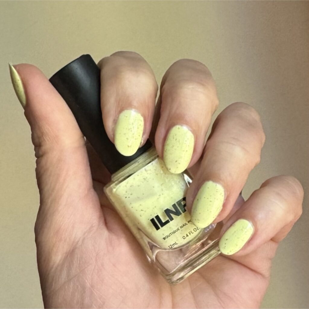 Ilnp Lemon Cake Pastel Lemon Yellow Speckled Nail Polish